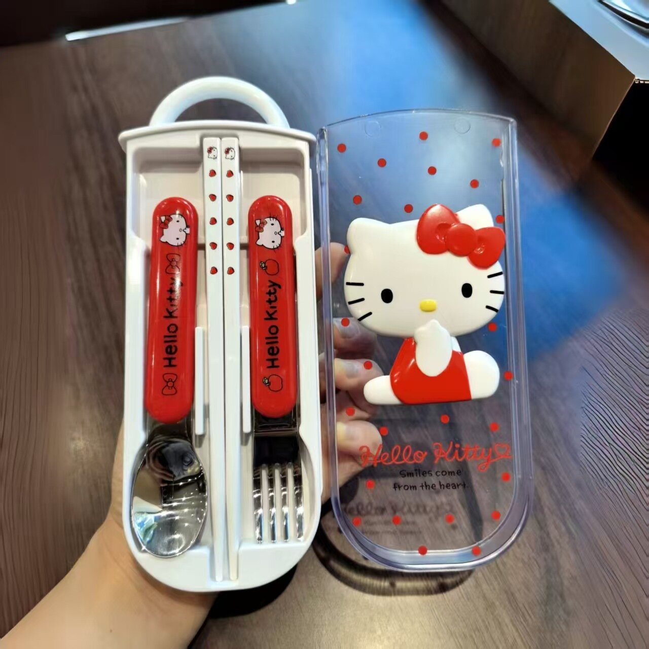 Высококачественный набор столовых приборов My Melody KT, удобный для переноски, подходит для детей и студентов.