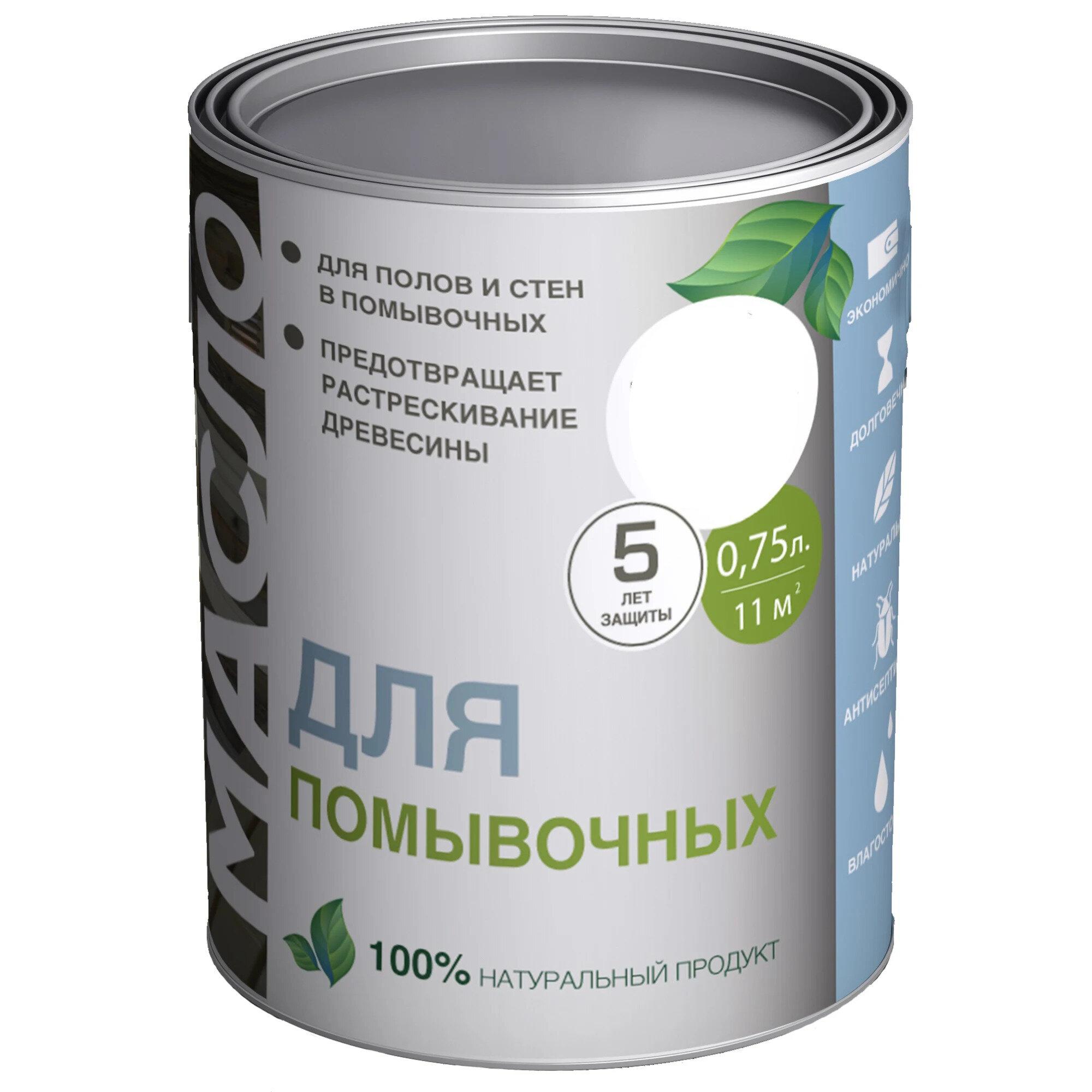 Масло для полов и стен в помывочных 0.75 л, смазка для полов, стен и потолка, восковая пропитка, защитное покрытие для деревянных поверхностей