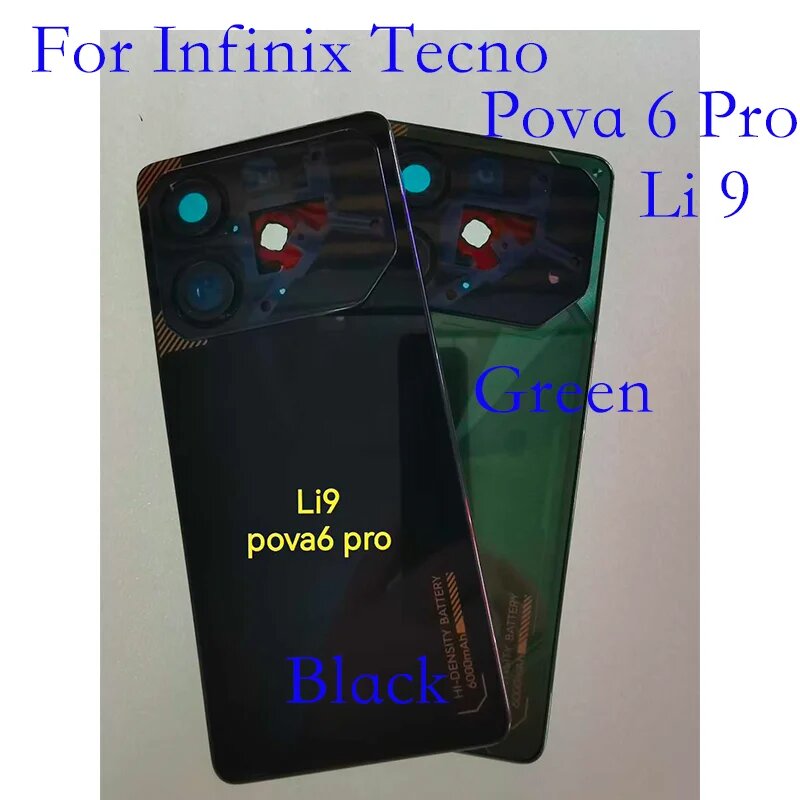 1 шт. новый оригинальный чехол для Infinix Tecno Pova 6 Pro Li 9, задняя крышка батарейного Green