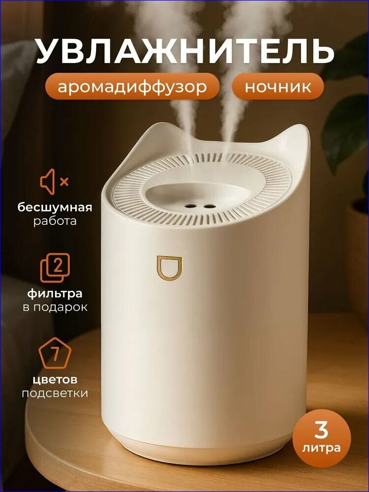 Увлажнитель воздуха Увлажняй_меня, белый, прозрачный