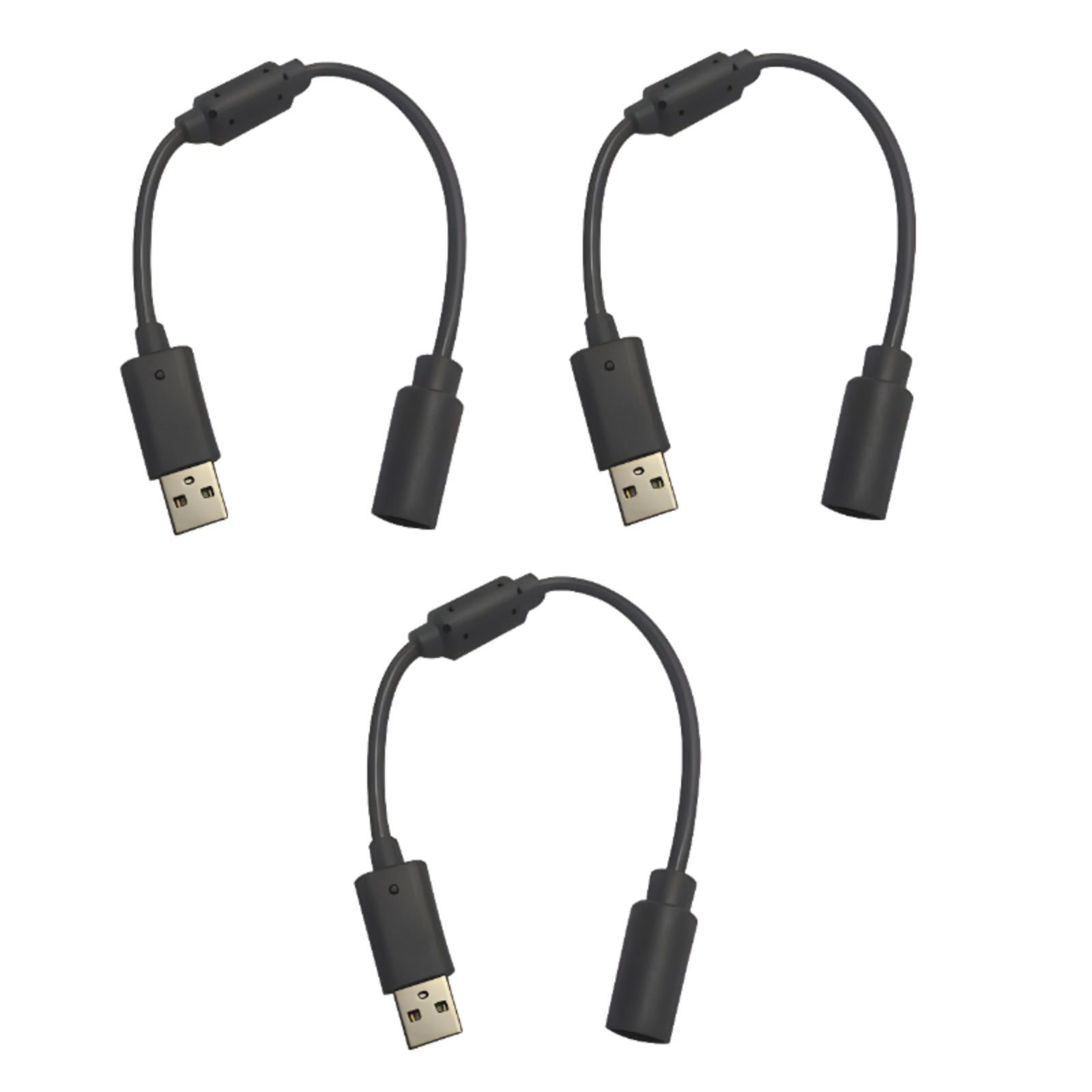 Кабель адаптер для ручки XBOX 360, USB кабель, черный, 3 штуки, длина 26 см, материал ABS, совместимость с кабелями Xbox 360, гитарными контроллерами, контроллерами с батарейками, ПК совместимыми драйверами