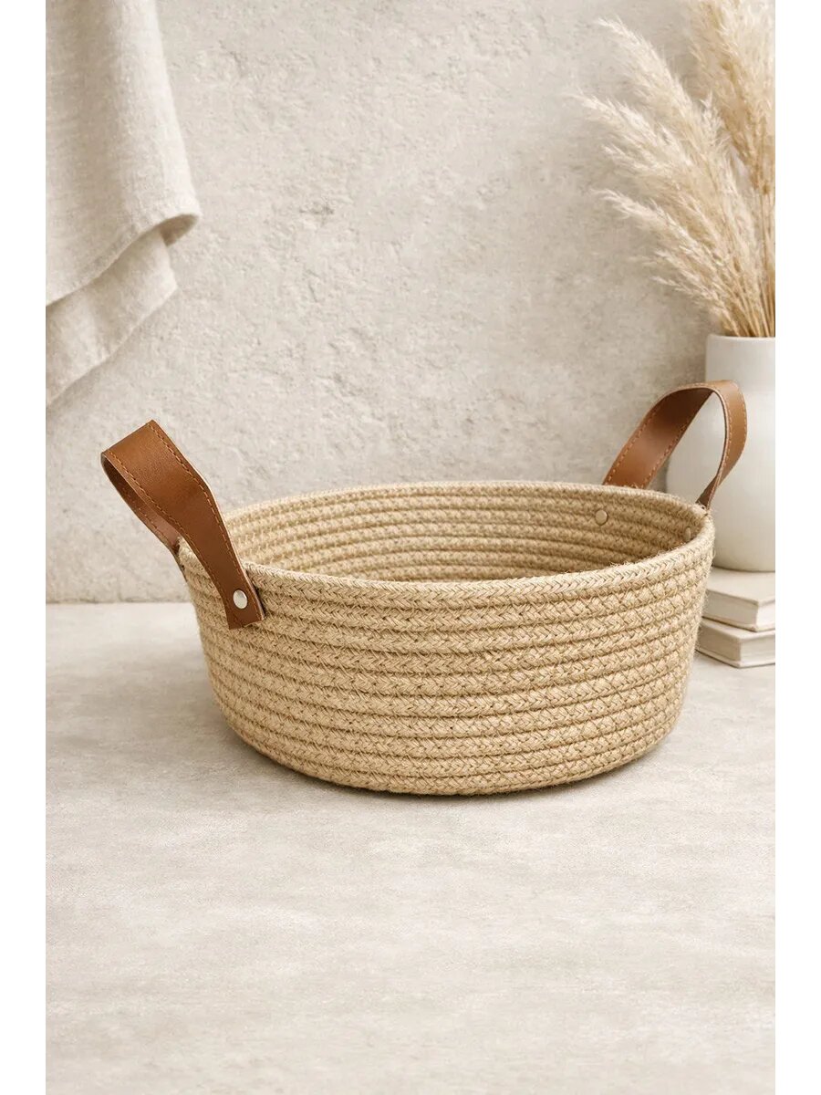 Корзина для хранения плетеная с ручками