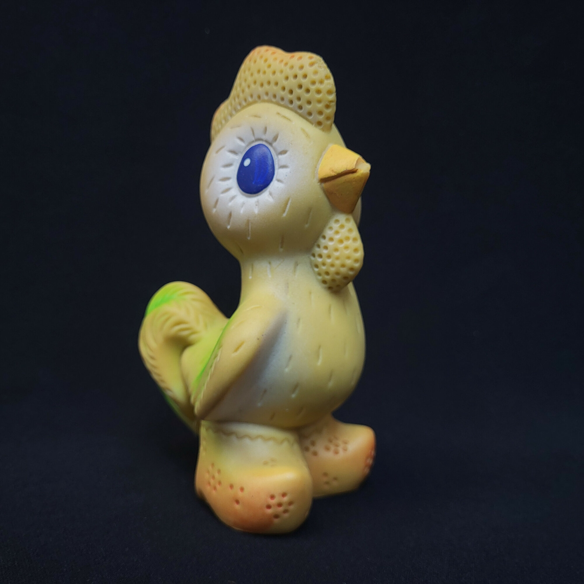 Игрушка резиновая винтажная, СССР. Фигурка петушка для детей, пластизоль, 15 см