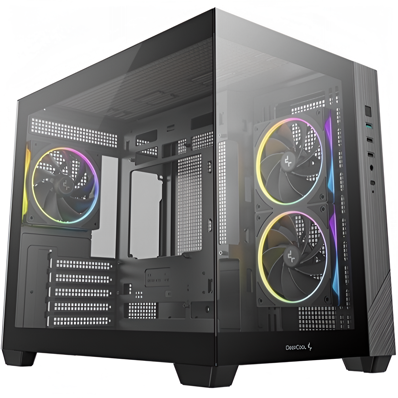 Корпус Mini-Tower DeepCool CG330 3F ARGB, Micro-ATX, черный (R-CG330-BKNGM3-G)