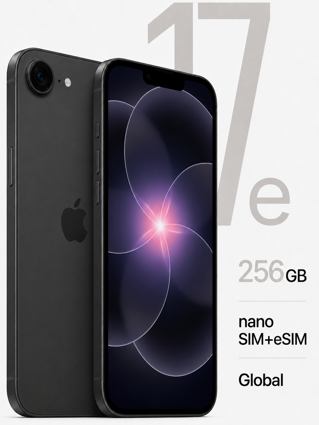 Смартфон Apple iPhone 17e, 8/256Gb, Nano SIM+eSIM, Black (Черный), без Rustore