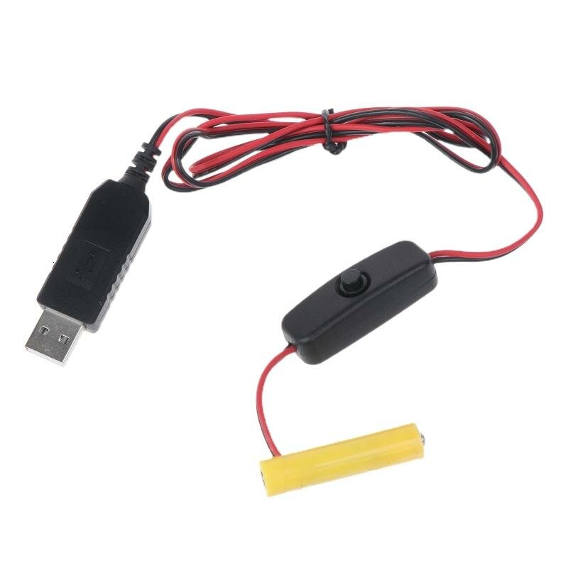 USB блок питания для замены батарейки AAA с выключателем, 1m