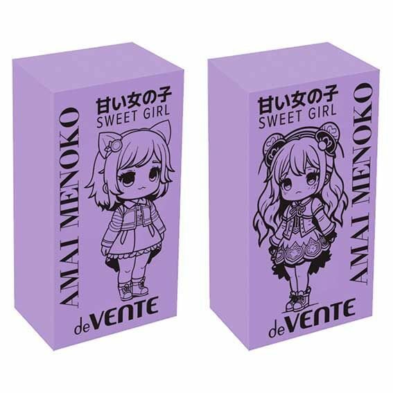 Ластик deVENTE "Amai Menoko" 8030608 сиреневый, 50х27х7мм