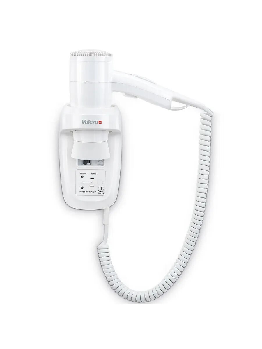 Фен Valera Premium Smart 1600 Shaver (533.05/044.05), 1200Вт, белый, с розеткой, настенный