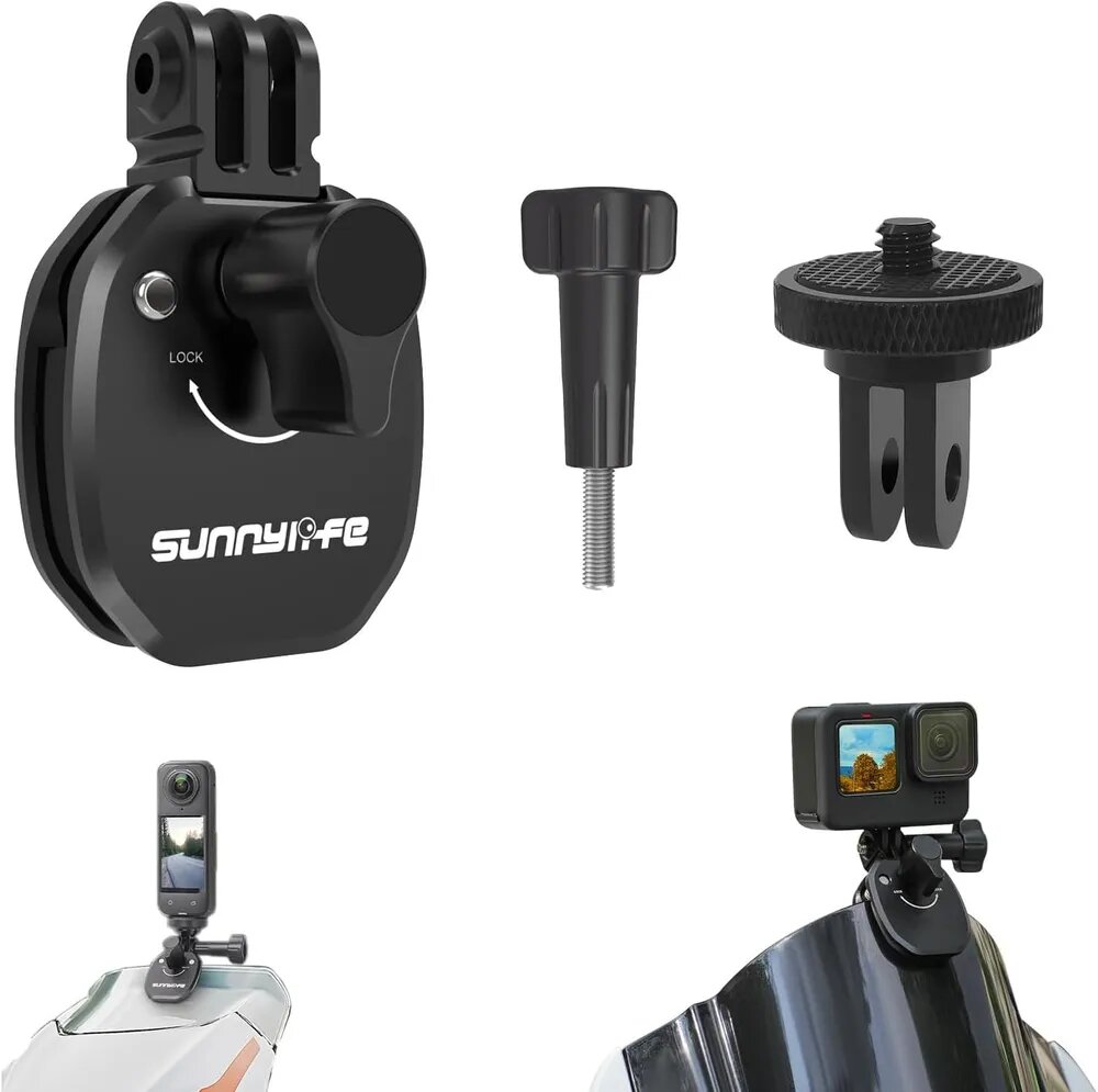 Алюминиевый зажим на ветровик мотоцикла для экшн-камер Крепление для GoPro, DJI, Insta360