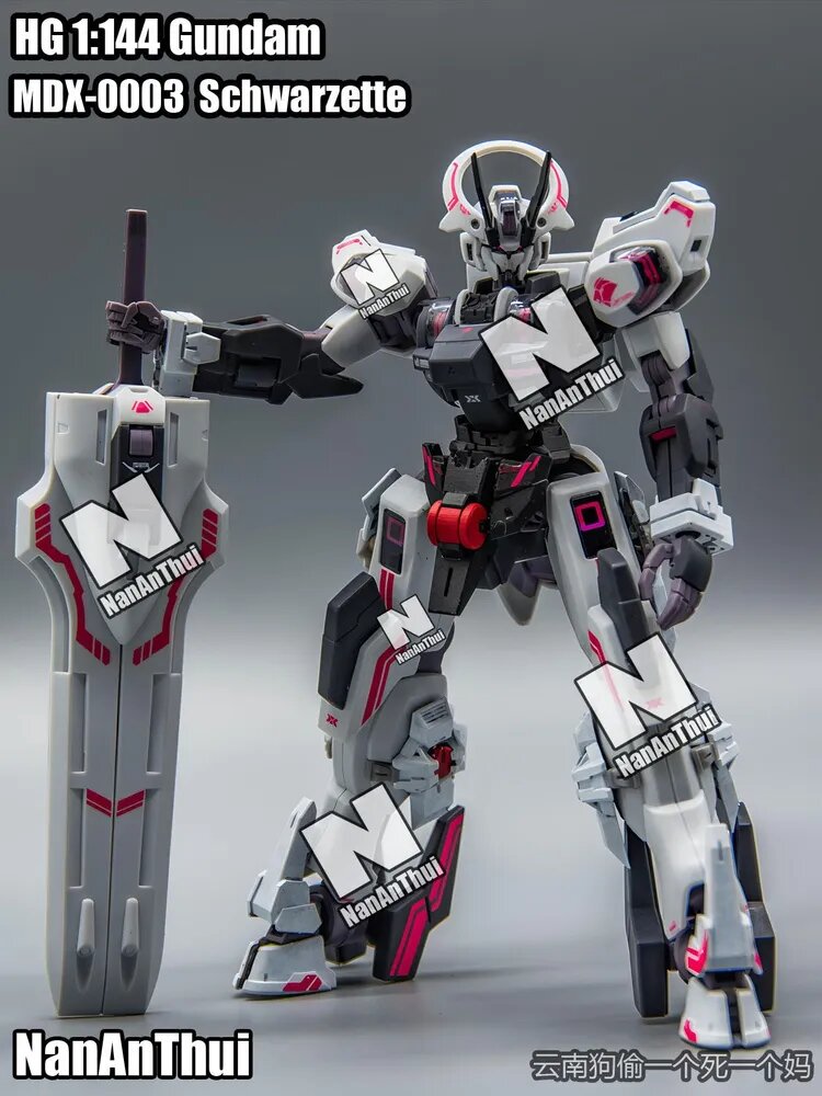 Сборная Игрушечная фигурка модель HG 1:144 MDX-0003 Schwarzette Gundam, Высококачественная модель, Поставляется с бесплатными наклейками