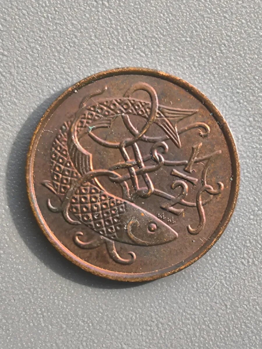 Монета 1/2 пенни Остров Мэн 1983 г.