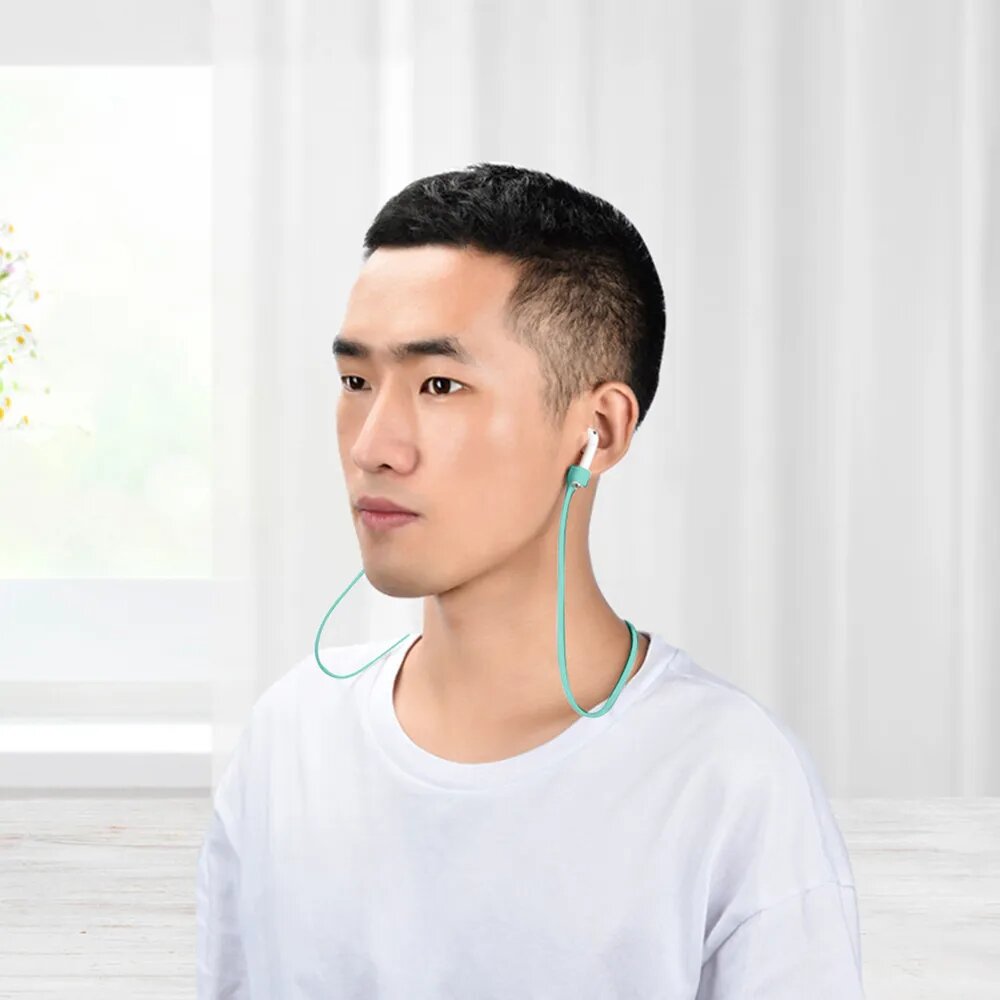 Силиконовый удерживающий шнур для AirPods 1 3 и AirPods Pro, зелёный, 69,5 см