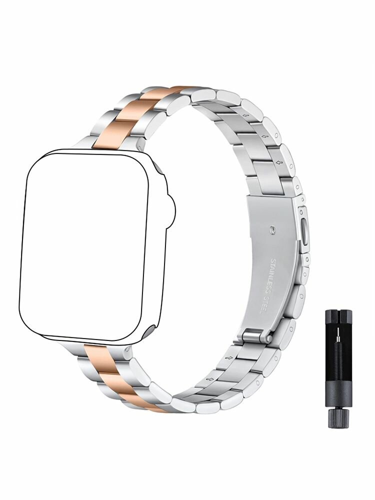 Pемешок для apple watch Металлический блочный стальной ремешок для смарт часов Apple Watch Series 1-10 , 38mm 40mm 41mm