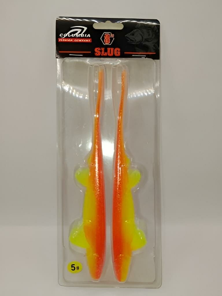 Силиконовая приманка SLUG 8" COLUMBIA fishing company: набор 2 шт, 20см, 25г, мягкая приманка на хищника