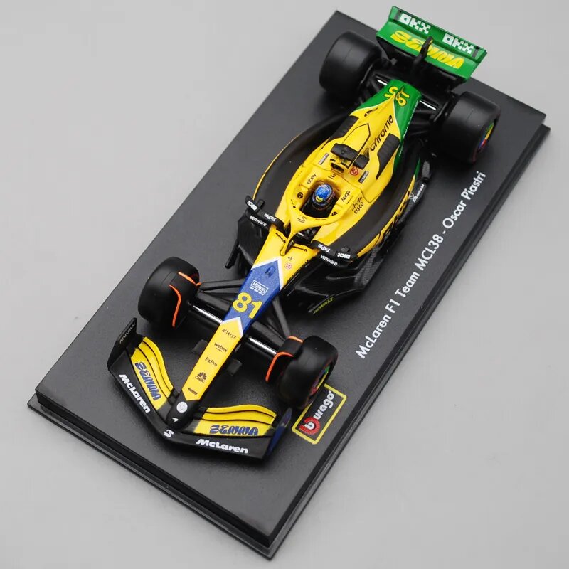 Машинка Bburago 1:43 Формула 1 Модель McLaren MCL38 Oscar Piastri Версия Для Монако