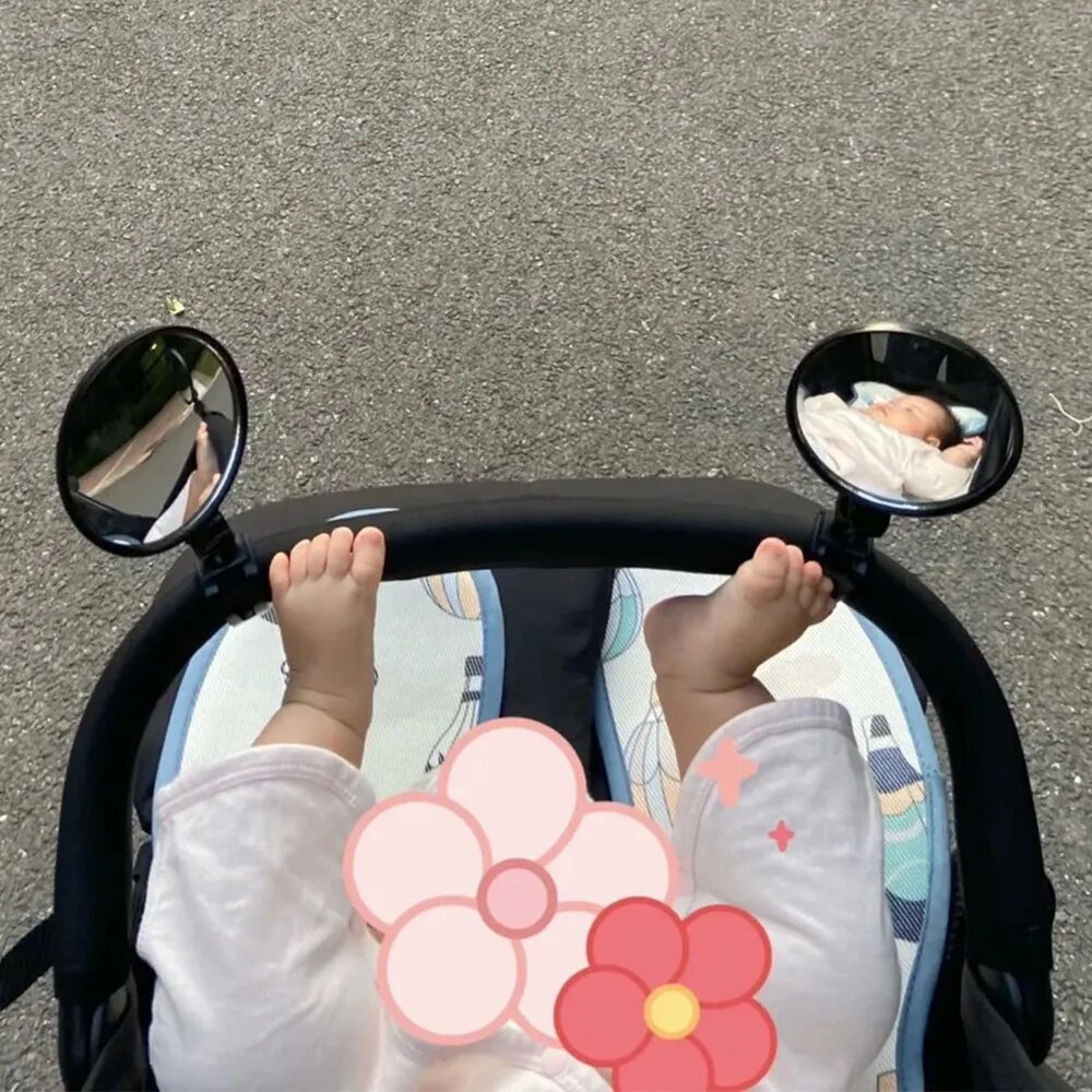 Универсальное зеркало заднего вида для коляски, электросамоката и велосипеда, выпуклое, широкий угол обзора