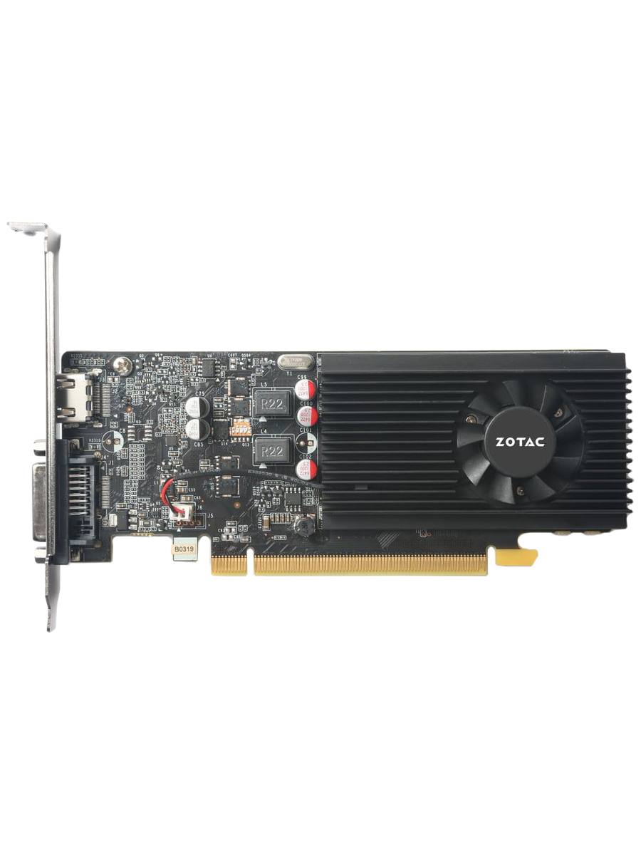 Видеокарта Zotac PCI-E 3.0 1030 2GB LP GDDR5 NV GT1030 2Gb 64bit GDDR5 1227/6000 Ret low profile