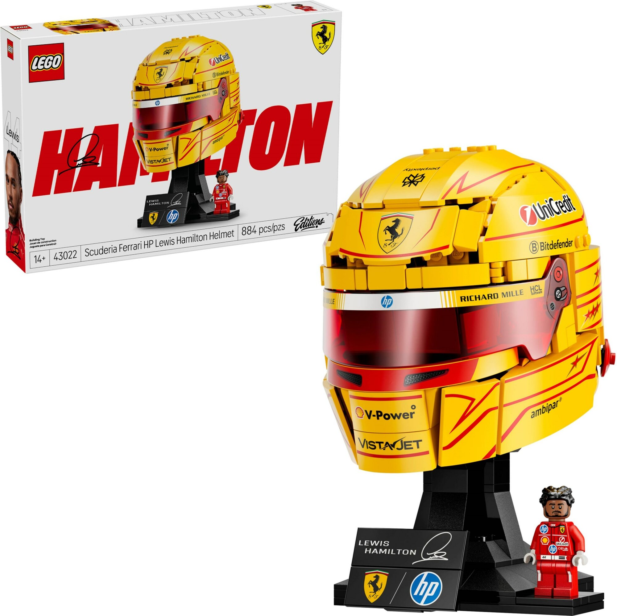 Конструктор LEGO Editions 43022 Шлем Scuderia Ferrari HP Льюиса Хэмилтона, 884 дет.
