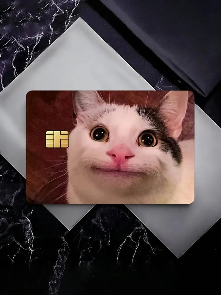 Beluga Cute Cat Кредитная карта, Дебетовая Водонепроницаемая наклейка, Банковская автобусная Защитная пленочная наклейка