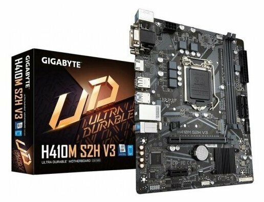 Материнская плата GigaByte H410M S2H V3 Soc-1200 Intel H510 2xDDR4 mATX AC`97 8ch(7.1) GbLAN+VGA+DVI