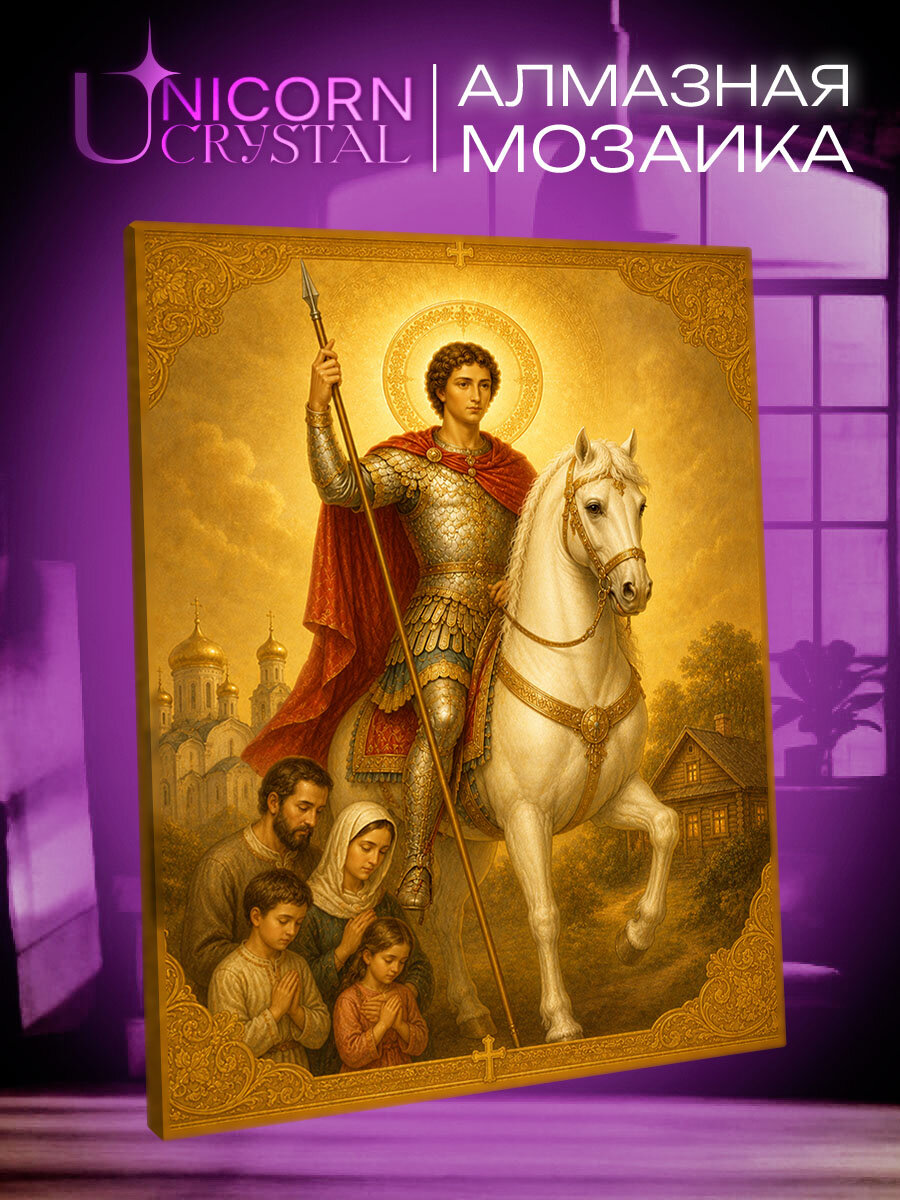 Алмазная мозаика Георгий Победоносец защита дома