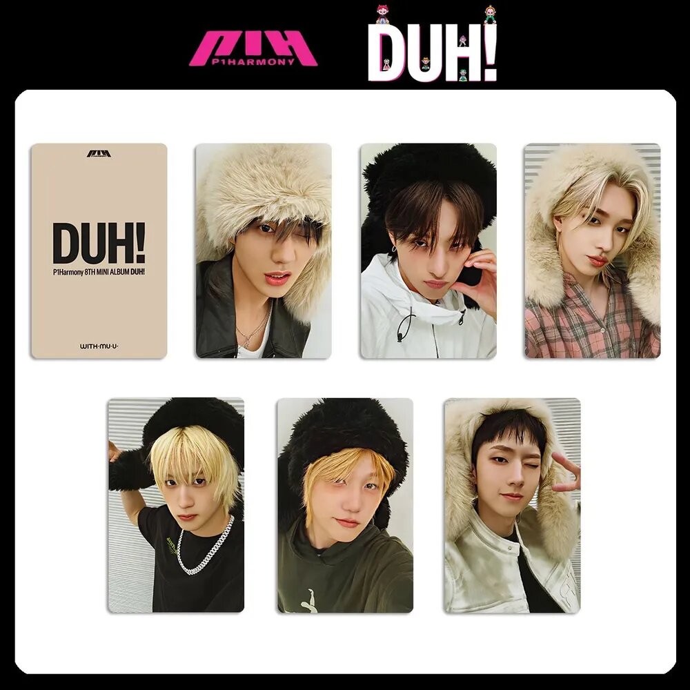P1Harmony Карточки DUH k-pop карточки коллекционные WITHMUU EVERLINE Фотокарточки 54 * 86 мм 6 шт