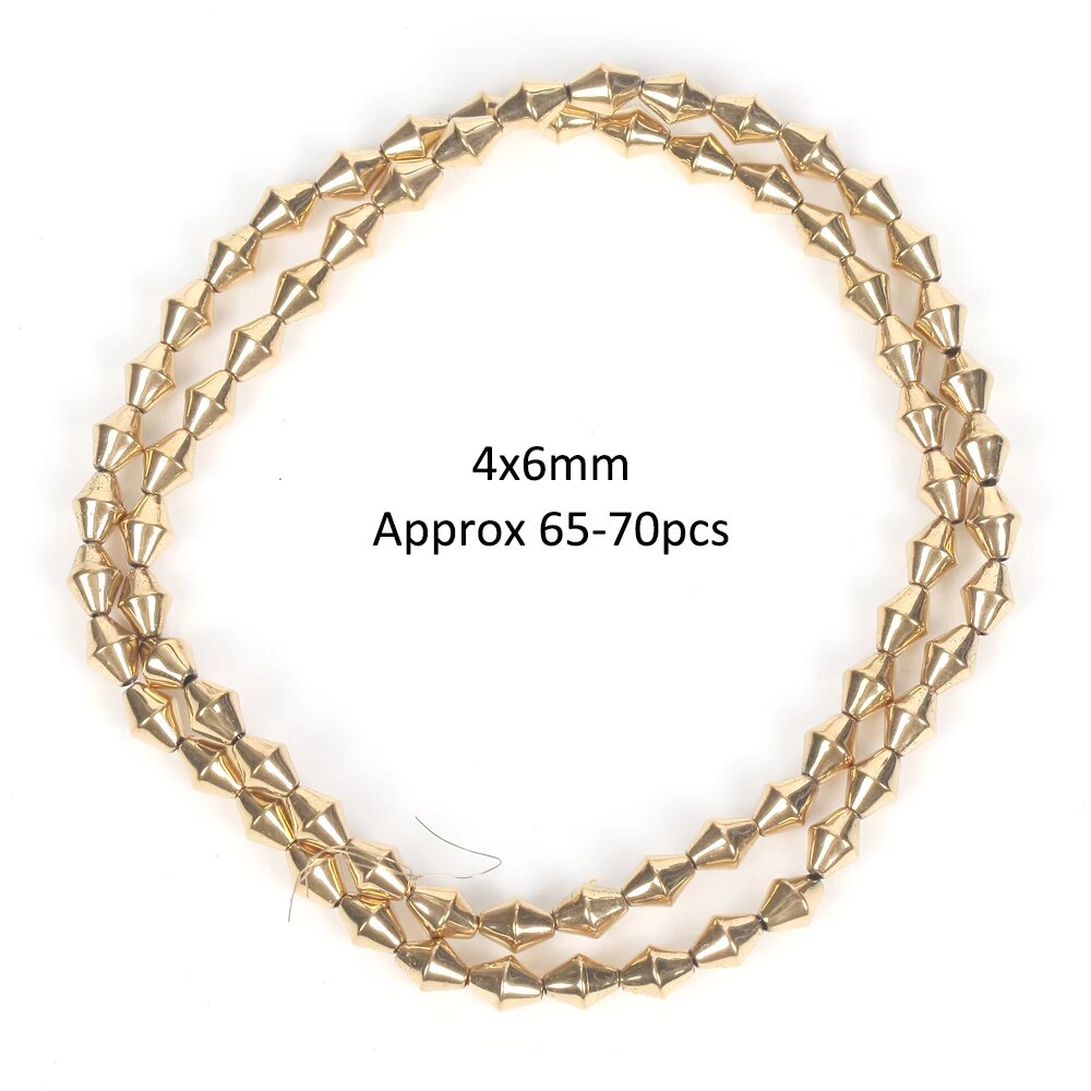Золотые бусины из гематита Vidasny Convex Beads