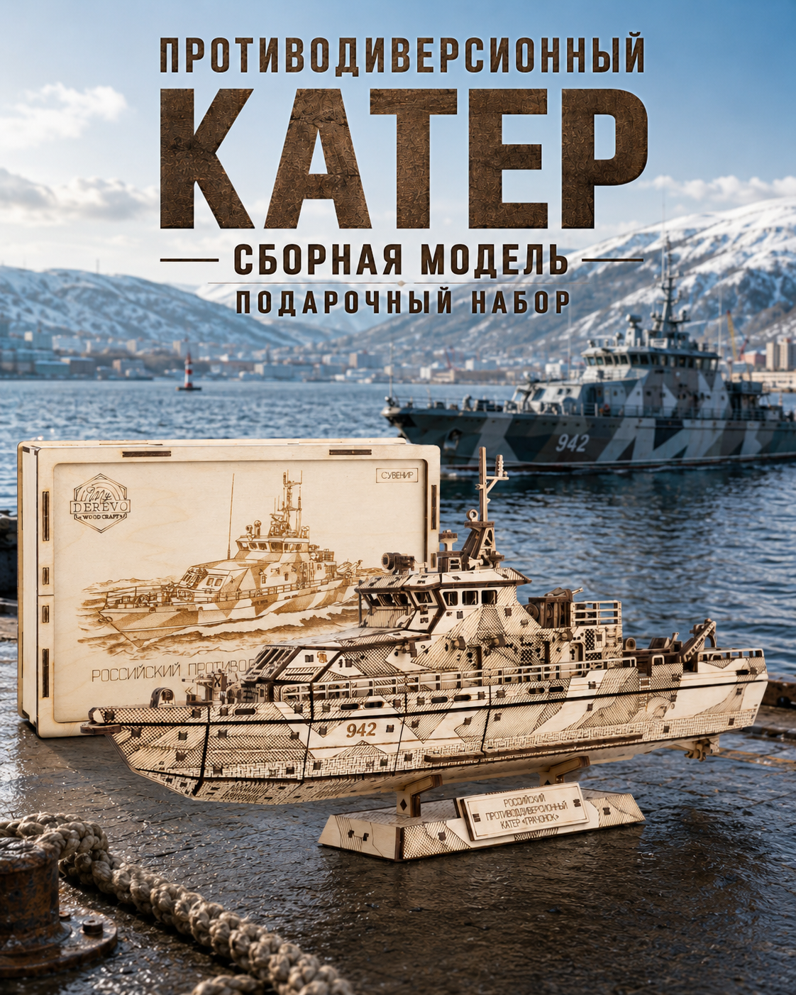 Сборная модель конструктор военный Катер Грачонок