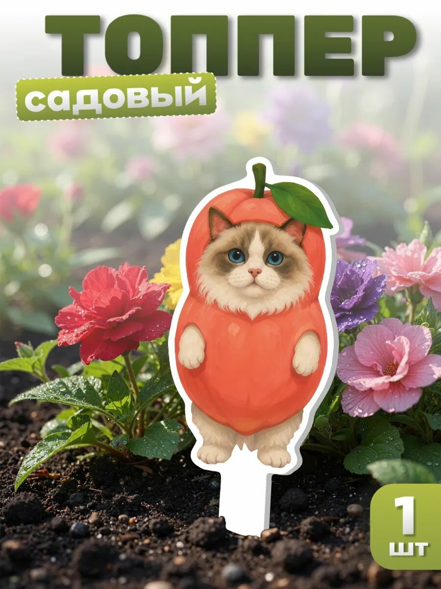 Садовые фигурки для дачи Кот в костюме персика