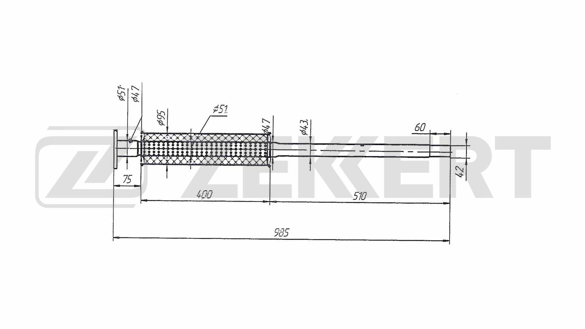 Глушитель дополнительный для Ford Focus II 04-, C-MAX 03-, Volvo S40 II 05-, V50 05-, C30 06-