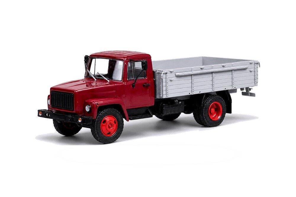 Модель коллекционная автоистория Горький 3307 (двигатель ЗМЗ-513) выставочный дерев. борт (темно-красный)