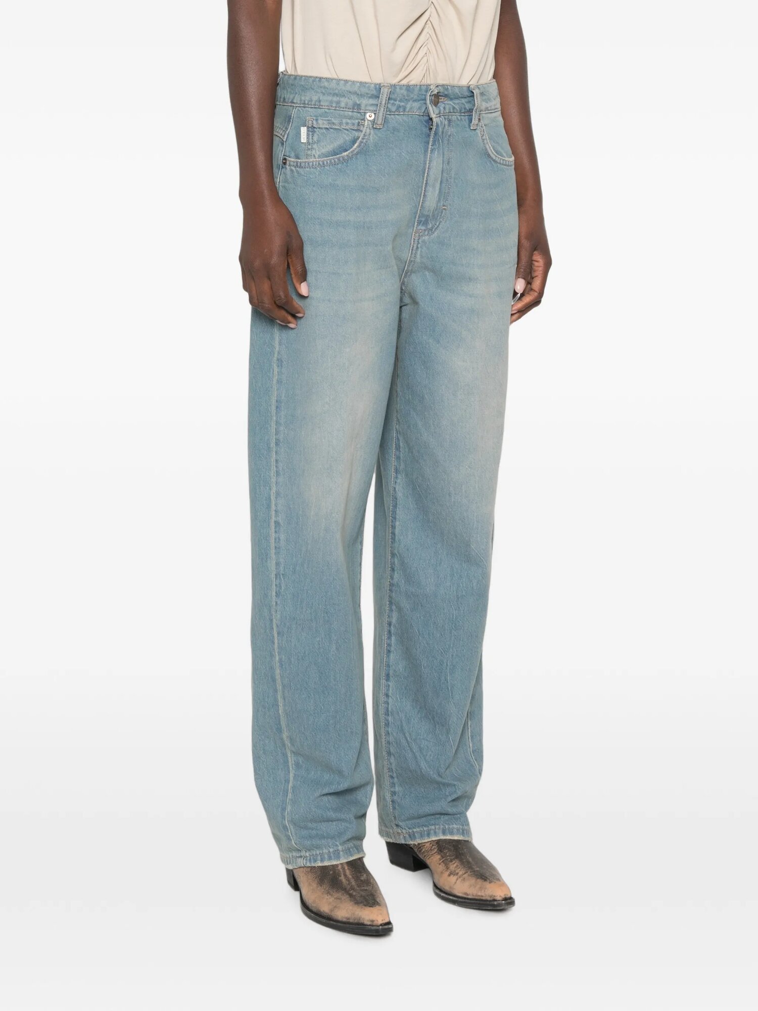 Джинсы VICOLO Faded-effect straight-leg jeans, размер M, синий — фото 1