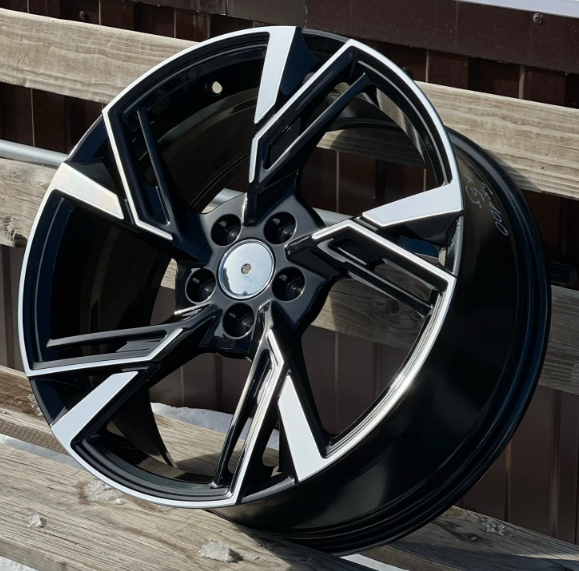 Литые диски 4 шт, комплект 01002, R17, PCD 5x100, 7.5J, ET42, DIA57.1, цвет BKF