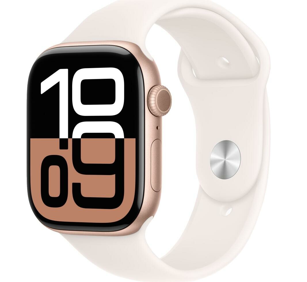 Умные часы Apple Watch Series 10 46mm Rose Gold Aluminium Case With Light Blush Sport Band M/L