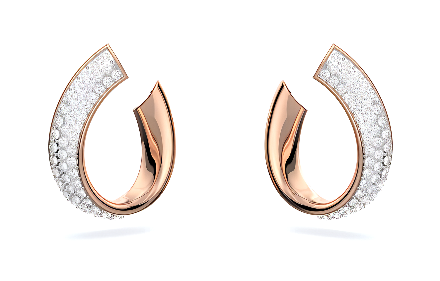 Серьги пусеты, кристаллы Swarovski