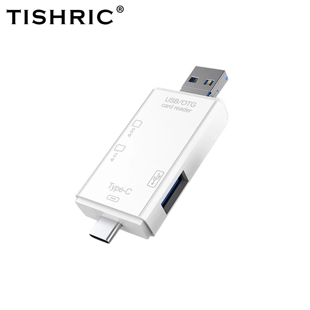 TISHRIC кардридер USB/OTG белый 6-в-1