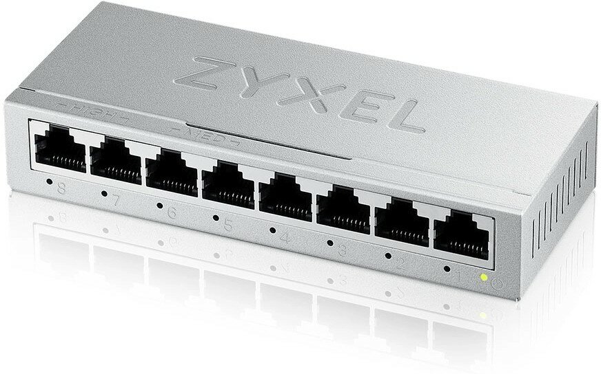 Коммутатор Неуправляемый ZYXEL 8 портов серый GS-108BV5-EU0101F