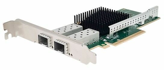 Сетевая карта Silicom PE425G2I81-XR E810-DA2 Box Retail (формат XXV710-DA2 ) двухпортовая 25-гигабитная для компьютеров и серверов PCI-E x8, содержит 2 разъёма для трансиверов SFP28