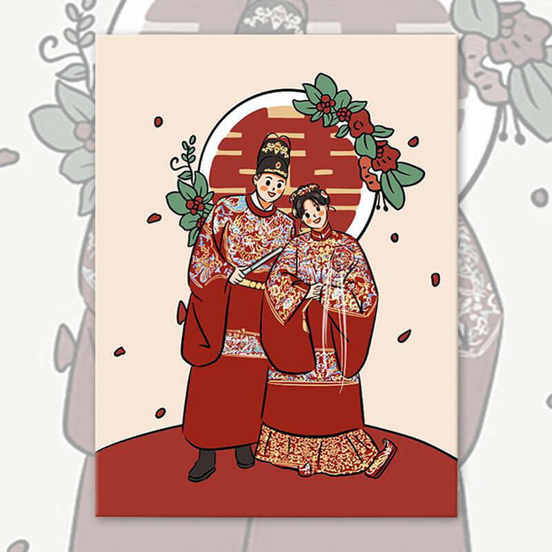 Цифровая живопись DIY холст для свадьбы, 60x75 см набор масляной живописи