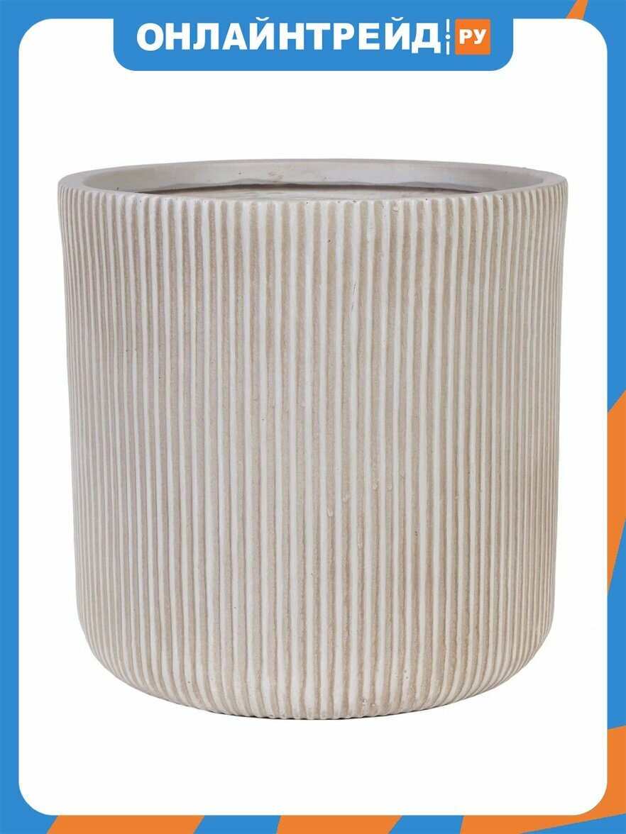 Кашпо Idealist Lite Idealist Урбан круглое, бежевое, Д30.5 В30 см (RVS-RND-30-BB)