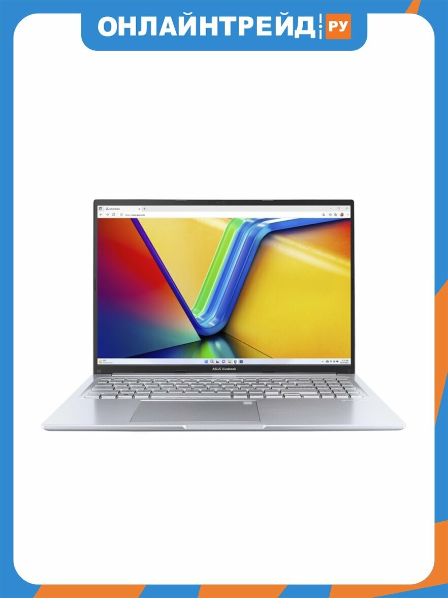 Ноутбук Asus Vivobook 16 X1605VA-MB2103 16" WUXGA IPS 60Hz i7-13620H(2.4ГГц), 16Гб DDR4, SSD 1Тб, UHDG, без ОС, Cool Silver (90NB10N2-M02KW0)