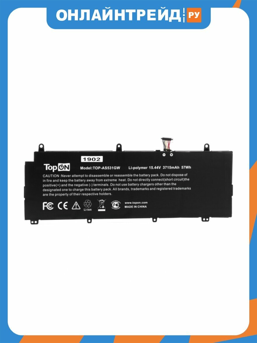 Аккумулятор Topon TOP-AS531GW для ноутбука Asus GX531GV 15.44V 3715mAh PN: C41N1828