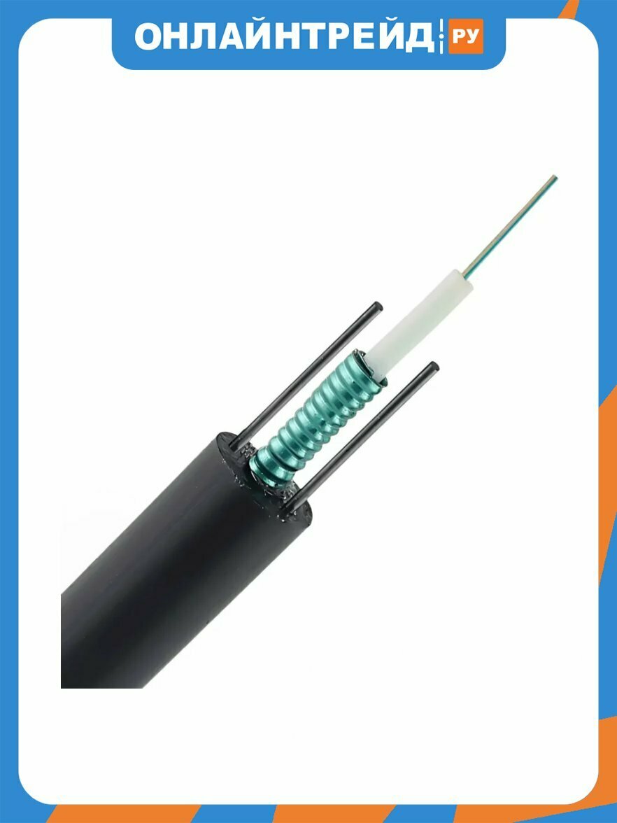 Кабель оптический Filum 9/125, 4 волокна, G.652D, loose tube, внешний (PE), бронированный сталь. гофр. лентой, 1,5 кН, чёрный, 200 м (FL-GYXTW-1/4G652-200m)