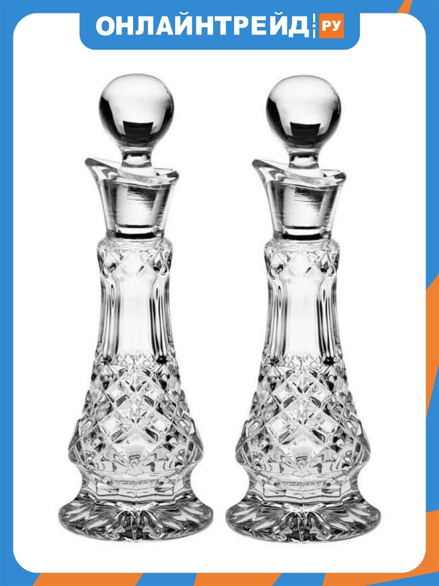 Crystal Bohemia Графин DIAMOND для масла и уксуса , 100 мл (2 шт), хрусталь