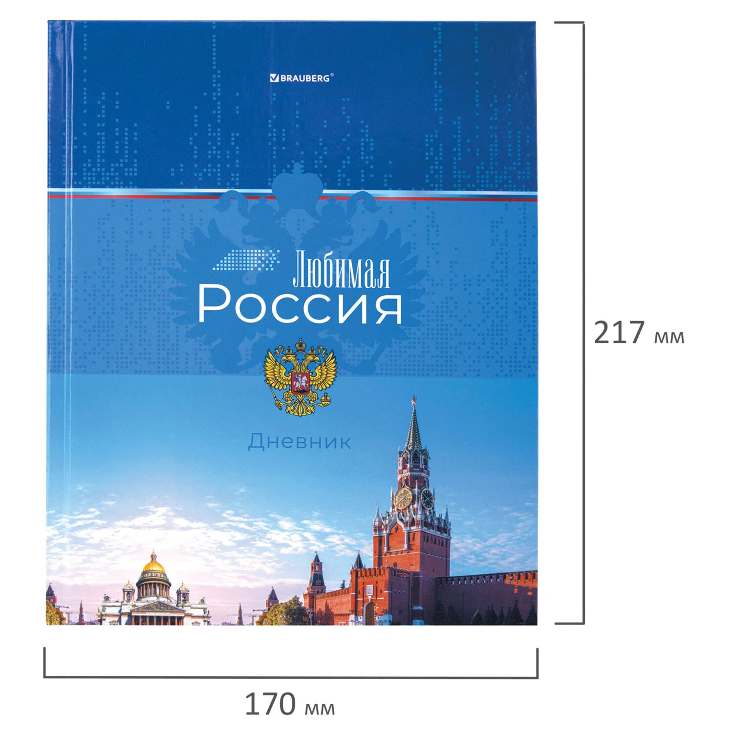 Упаковка 12 шт. Дневник 1-4 класс 48 л, твердый, BRAUBERG, глянцевая ламинация, с подсказом, "Российский", 106832