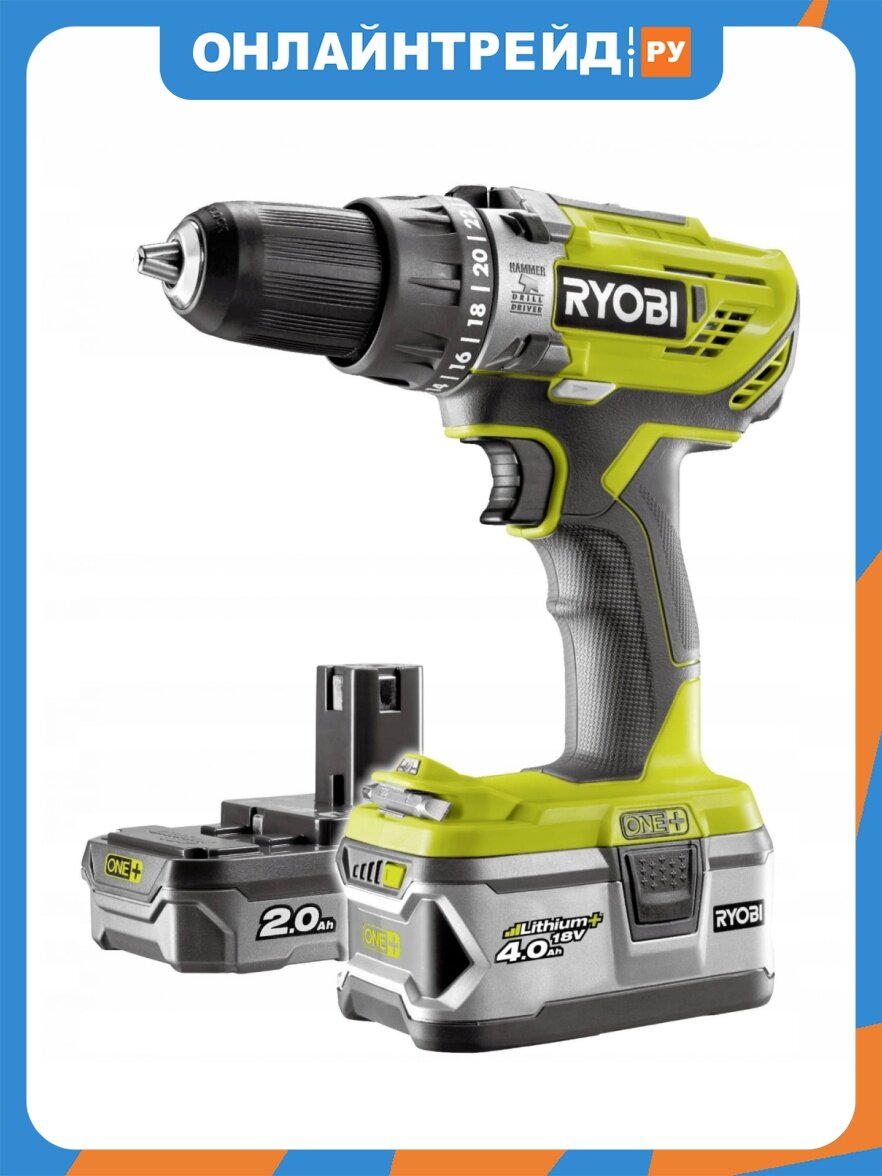 Дрель-шуруповерт аккумуляторная Ryobi ONE+ R18PD3-242S 5133003820