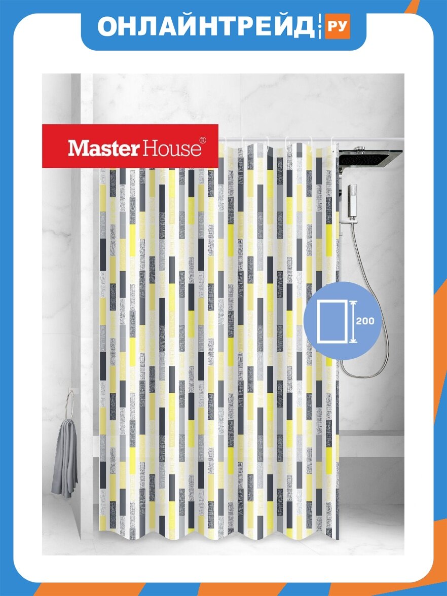Штора для ванной Master House Санни 75274, полиэтиленвинилацетат, 180х200 см