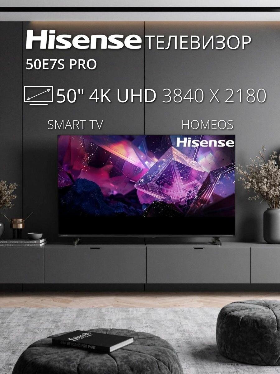 50" Телевизор Hisense 50E7S PRO Gray