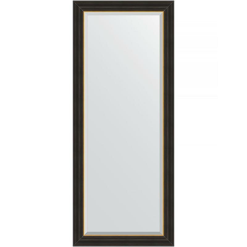 Зеркало Evoform Exclusive 154х64 BY 3930 с фацетом в багетной раме - Черное дерево с золотом 71 мм