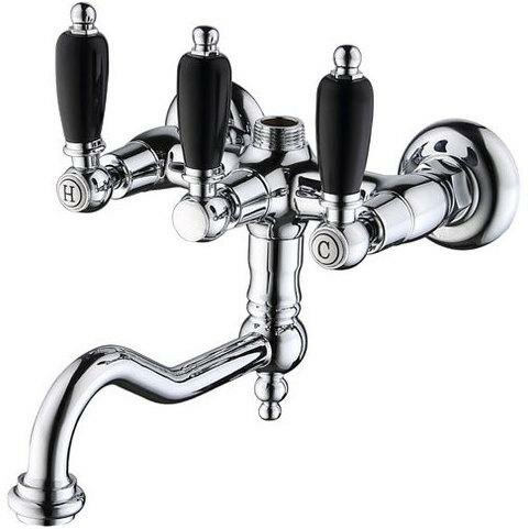 Смеситель для ванны Caprigo Adria-Classic Black Edition 03B-518-crm хром, вентильное управление, латунь